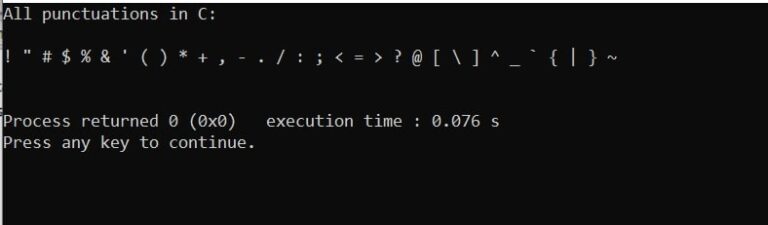 How To Use Ispunct Function In C Programming Aticleworld